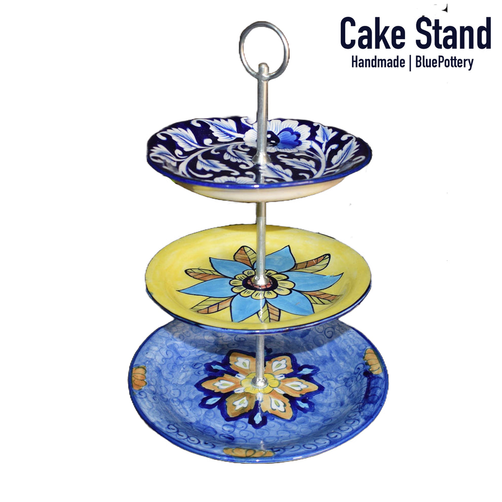 Handmade Blue Pottery Cake Stand A True Masterpiece for Serving Cakes ...